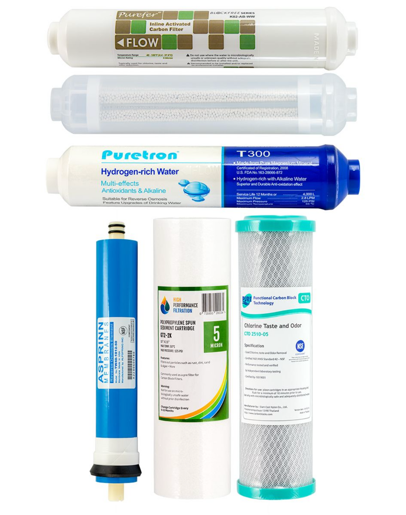 Replacement Filter Pack For 7 Stage Reverse Osmosis Alkaline & Hydroge ...